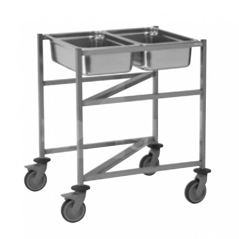 Chariot inox porte couverts bacs GN - Prodiguide